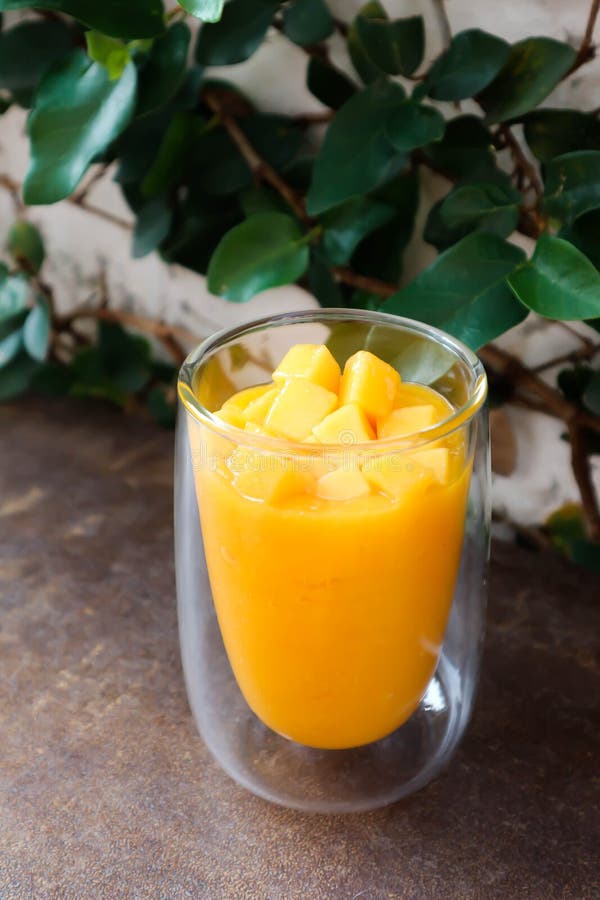 Mango Smoothie or Mango Yogurt Smoothie , Blended Mango Stock Image ...