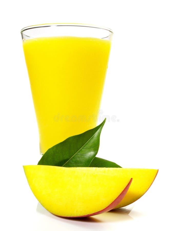 Mango Smoothie on White Background - Isolated Stock Photo - Image of ...