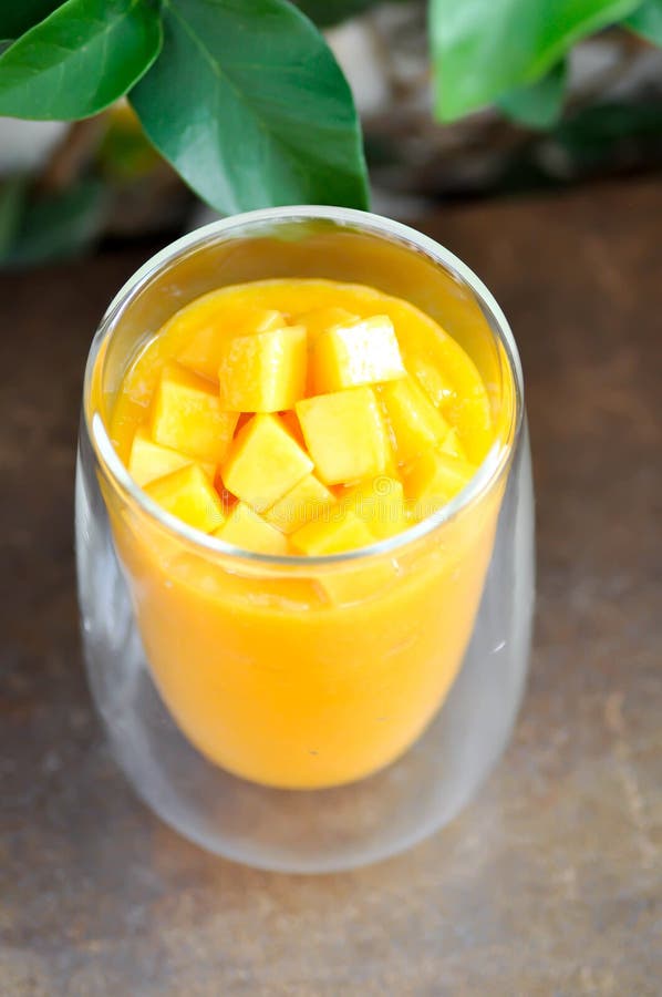 Mango Smoothie or Mango Yogurt Smoothie , Blended Mango Stock Image ...