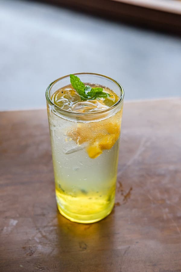 Mango Squash Ice. a Soda Drink with Mango Syrup. Stock Image - Image of ...