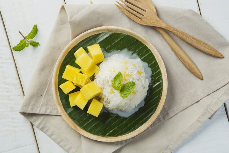 Sweet Mango with Sticky Rice Stock Image - Image of banana, asian ...