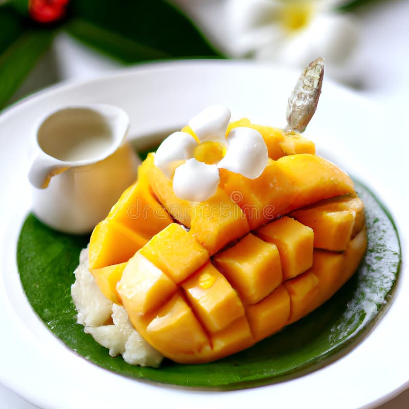 Mango Sticky Rice stock illustration. Illustration of snack - 304245924