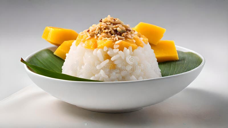Thai Dessert Called Sweet Sticky Rice with Longan Stock Photo - Image ...
