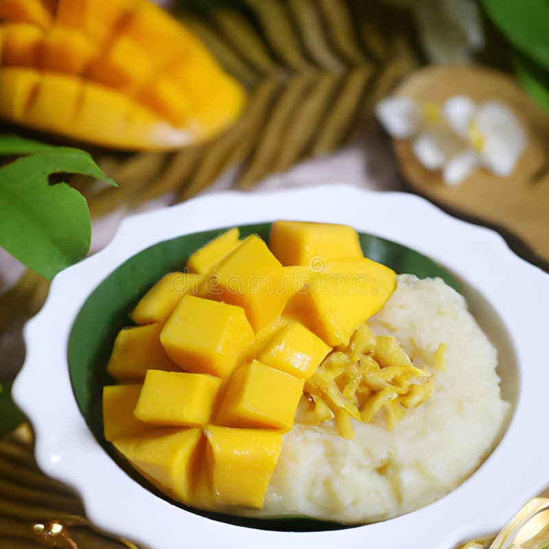 Mango Sticky Rice stock illustration. Illustration of food - 304245911