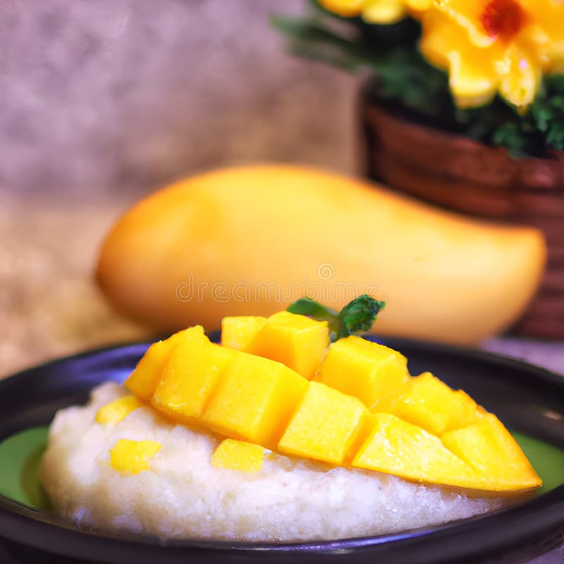 Mango Sticky Rice , a Popular Thai Dessert for Centuries Stock ...