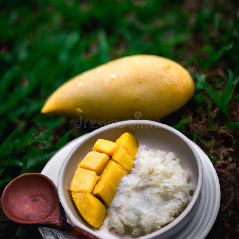 Mango Sticky Rice , a Popular Thai Dessert for Centuries Stock ...