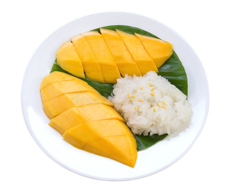 Mango Sticky Rice. Thai Style Dessert, Mango with Glutinous Rice Stock ...