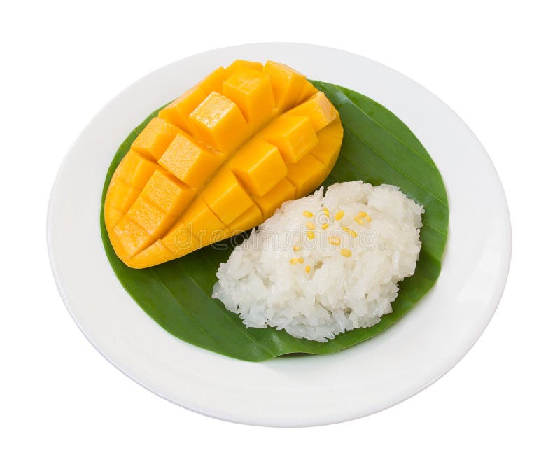 Mango and Sticky Rice, Traditional Thai Dessert Stock Photo - Image of ...