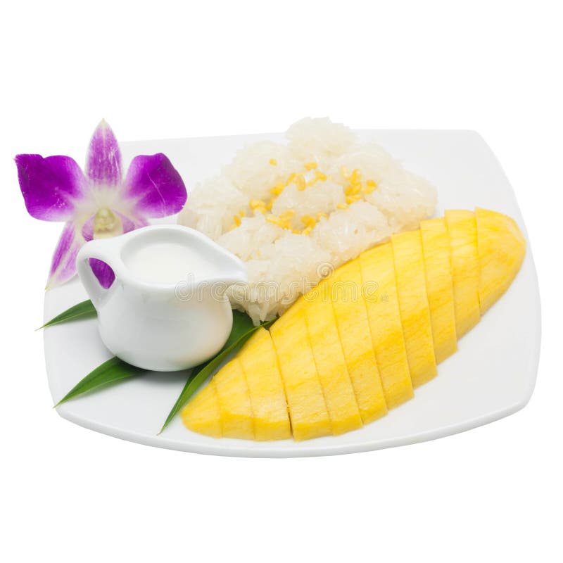 Mango and Sticky Rice, Traditional Thai Dessert Stock Image - Image of ...