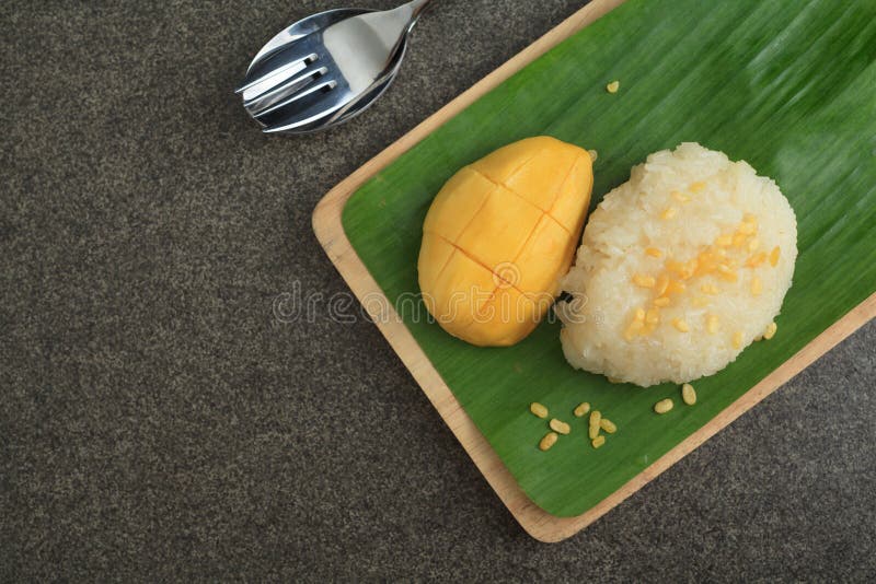 Mango Sticky Rice stock photo. Image of wooden, organic - 79454416