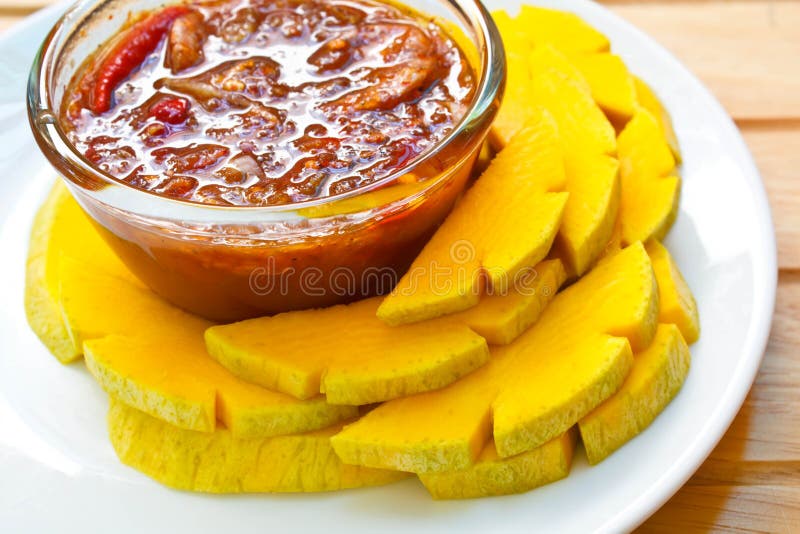 Mango with Sweet Fish Sauce. Stock Photo - Image of sugar, sweet: 41637882