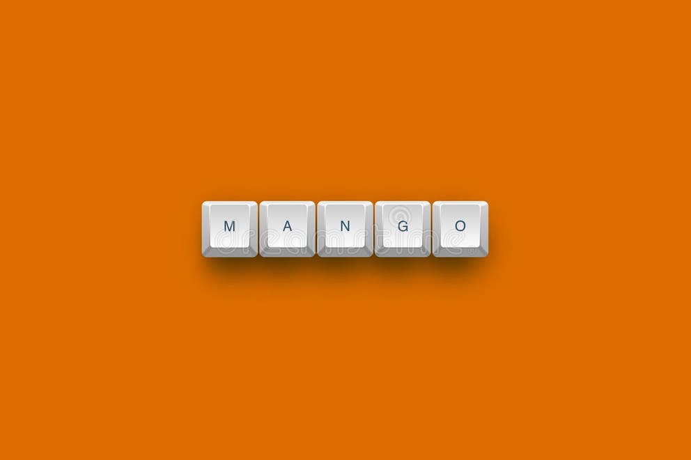 Mango Text on a 3d Keyboard Button with Shadow Concept Series 19 Stock ...