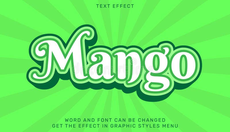 Mango Text Effect Template in 3d Design Stock Vector - Illustration of ...