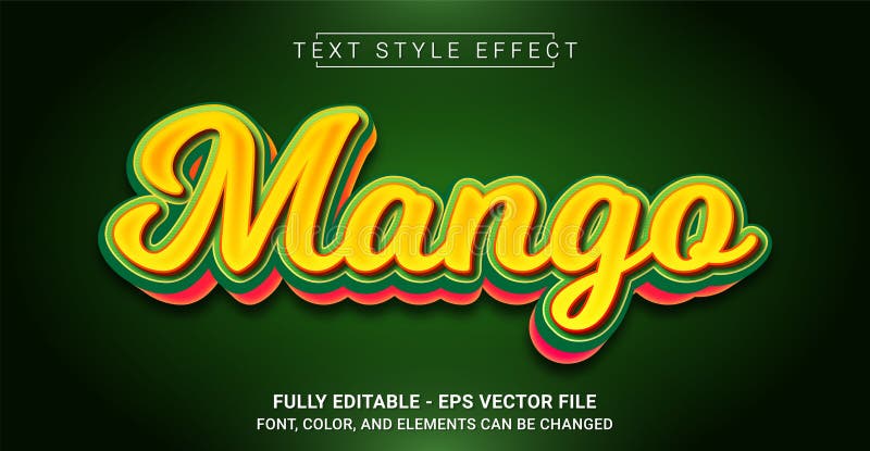 Mango Text Style Effect. Editable Graphic Text Template Stock Vector ...