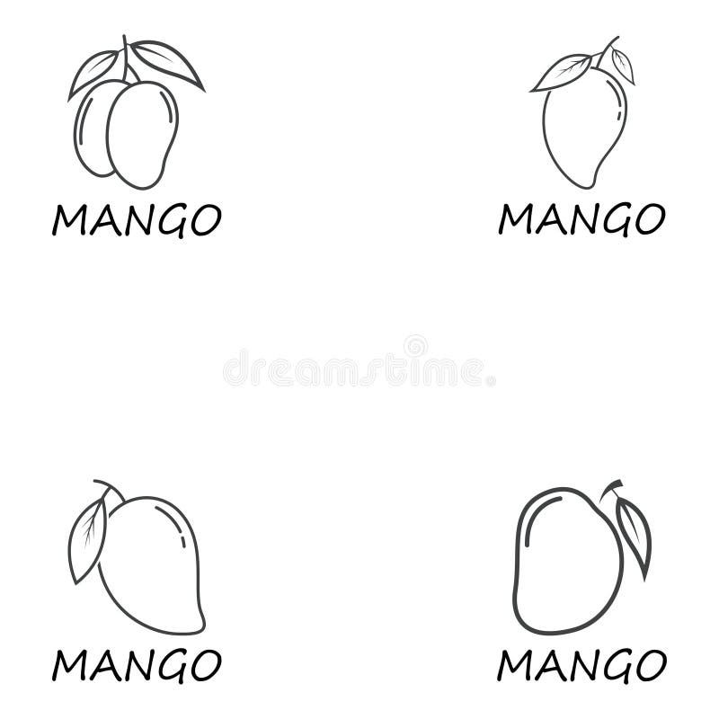 Mango Thin Line Icon Tropical and Food Fruit Vector Stock Vector ...