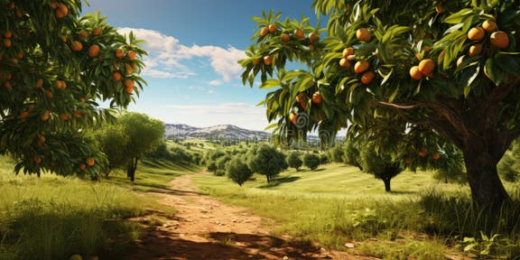 Mango Tree and Mango Garden,mango Tree. Generative AI Stock Image ...