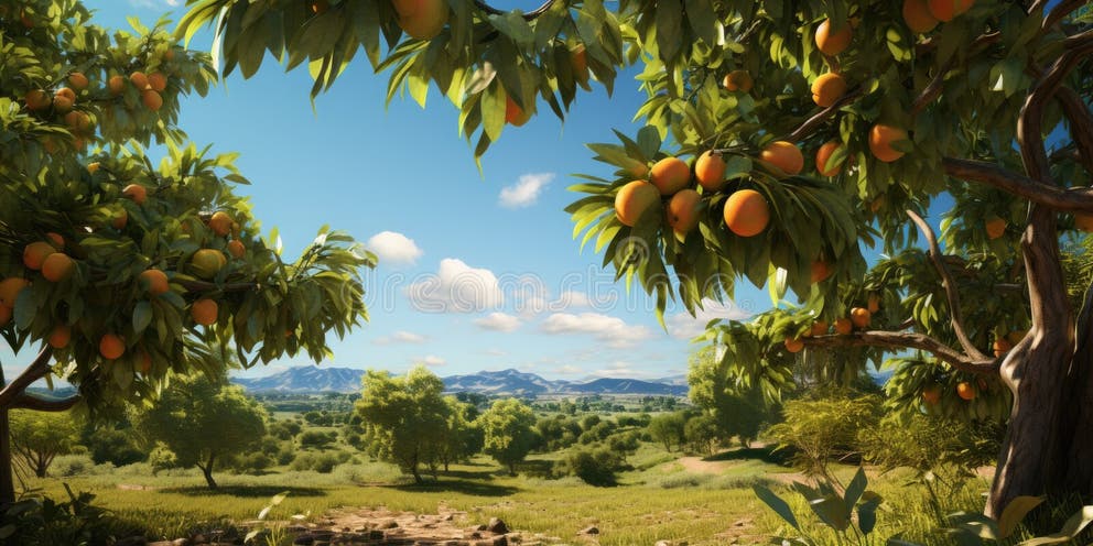 Mango Tree and Mango Garden,mango Tree. Generative AI Stock Image ...