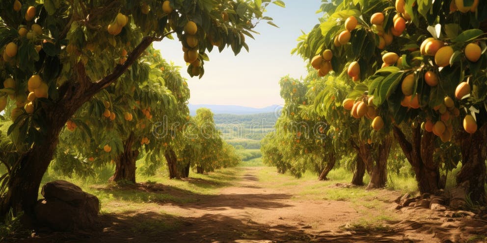 Mango Tree and Mango Garden,mango Tree. Generative AI Stock Image ...