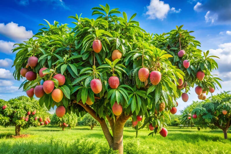 Mango Tree Photo. Generated Using AI. Stock Illustration - Illustration ...