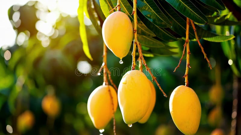 The Mango Tree Under the Sun is Laden with Mangoes. Stock Footage ...
