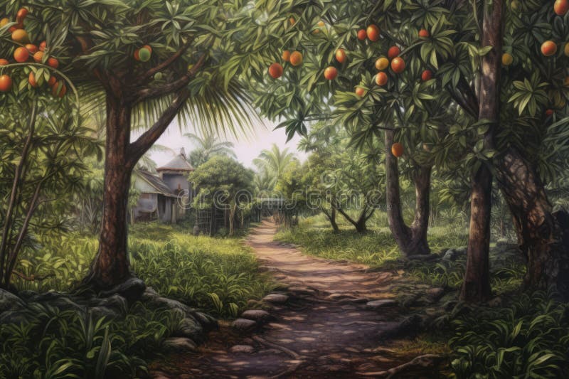 Mango Trees with Fruit in Nature, Created Using Generative Ai ...