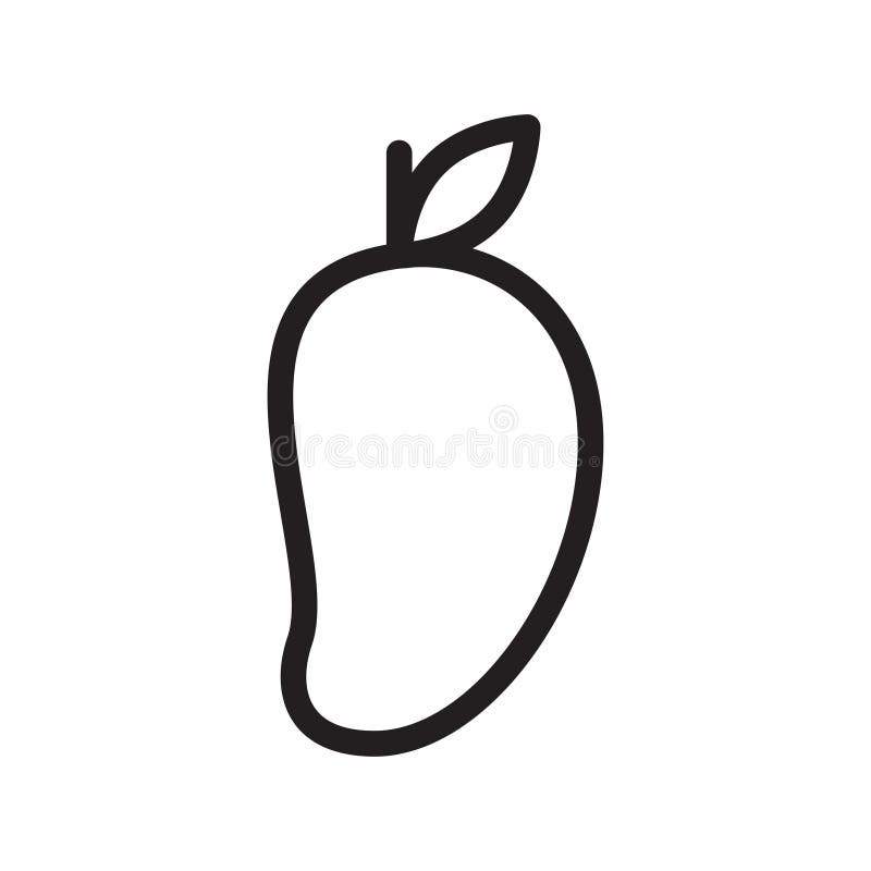 Mango Thin Line Vector Icon Stock Vector - Illustration of graphics ...