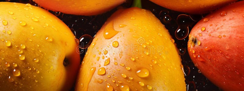 Of mango in water drops stock image. Image of drupe - 342485645