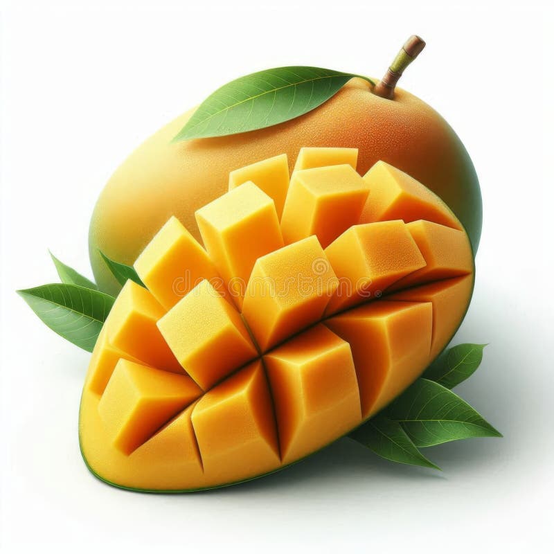 Mango Isolated on White Background Stock Illustration - Illustration of ...