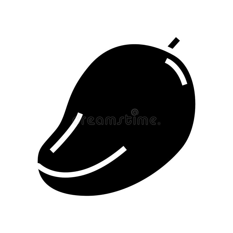 Mango Yellow Fruit Glyph Icon Vector Illustration Stock Vector ...