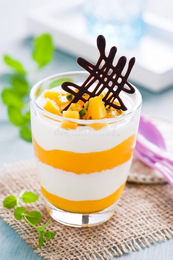 Mango-yogurt dessert stock image. Image of creamy, dessert - 53341771