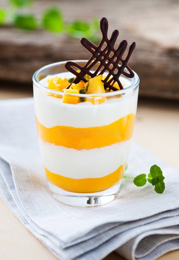 Mango-yogurt dessert stock photo. Image of milk, sweet - 53341880