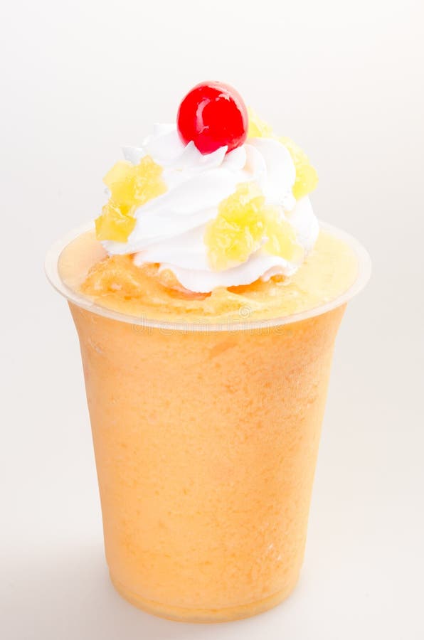 Mango Yogurt, Milk Shake Isolated on White Stock Photo - Image of mango ...
