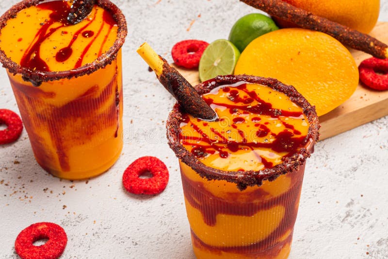 Mangonada, Typical Mexican Mango Smoothie Stock Image - Image of snack ...