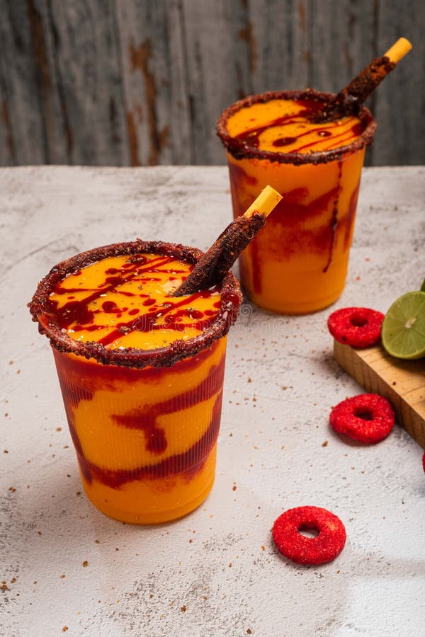 Mangonada, Typical Mexican Mango Smoothie Stock Image - Image of ...