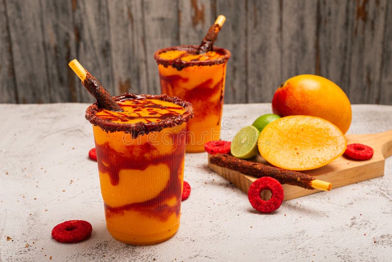 Mangonada, Typical Mexican Mango Smoothie Stock Photo - Image of ...