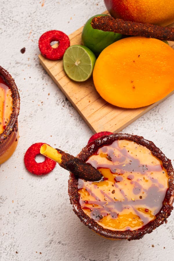 Mangonada, Typical Mexican Mango Smoothie with Chamoy Sauce Stock Image ...