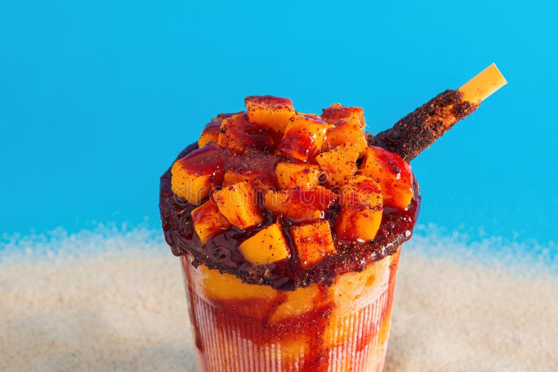 Mangonada, Typical Mexican Mango Smoothie Stock Image - Image of beach ...