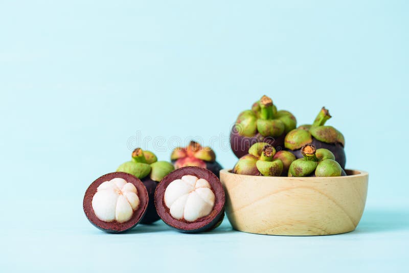 Mangosteen Fruit on Pastel Color Background Stock Image - Image of ...