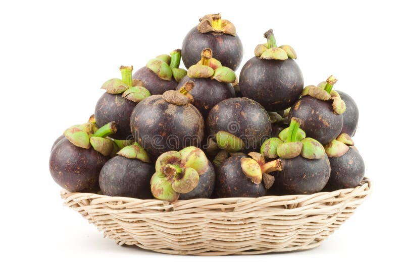 Mangosteens in basket stock photo. Image of nutrition - 19929116