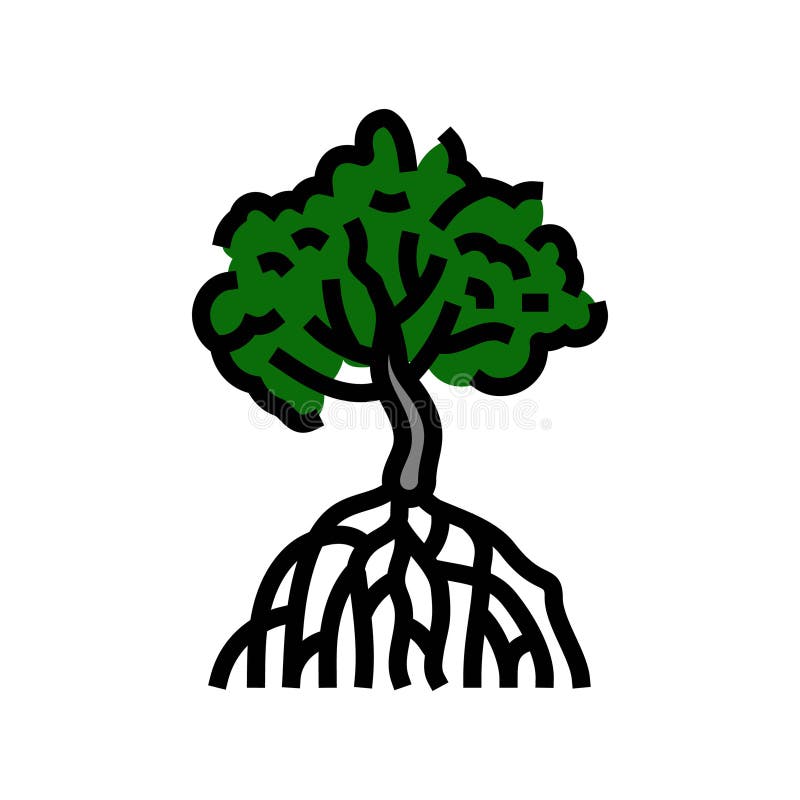 Mangrove Tree Color Icon Vector Illustration Stock Vector ...