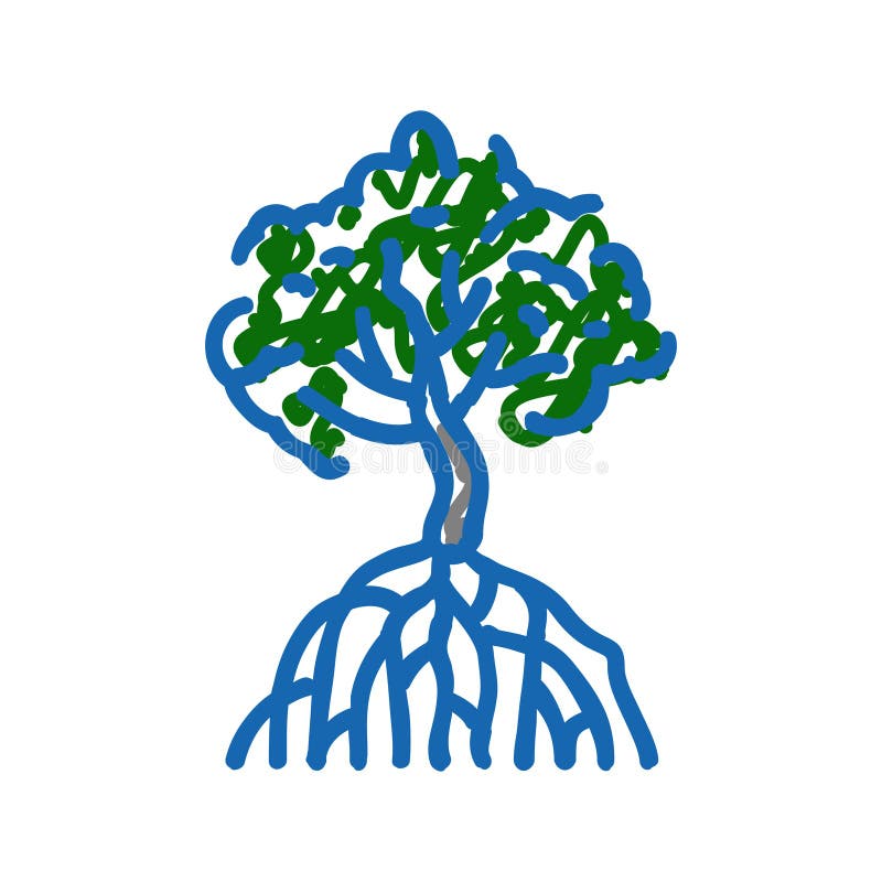 Mangrove Tree Icon Doodle Illustration Stock Vector - Illustration of ...