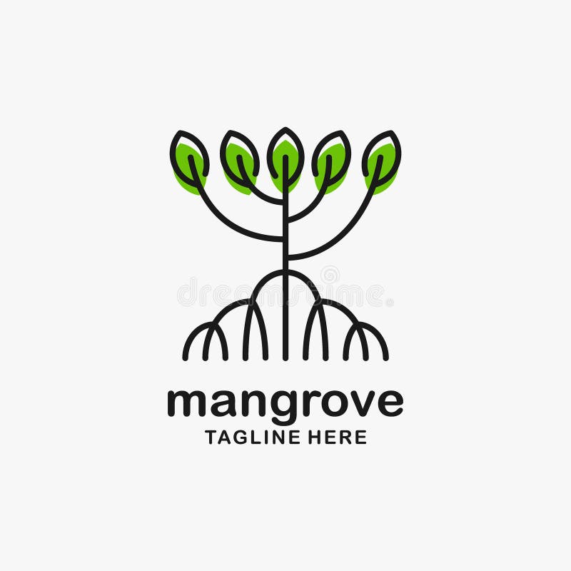 Mangrove tree logo design stock vector. Illustration of island - 274771897