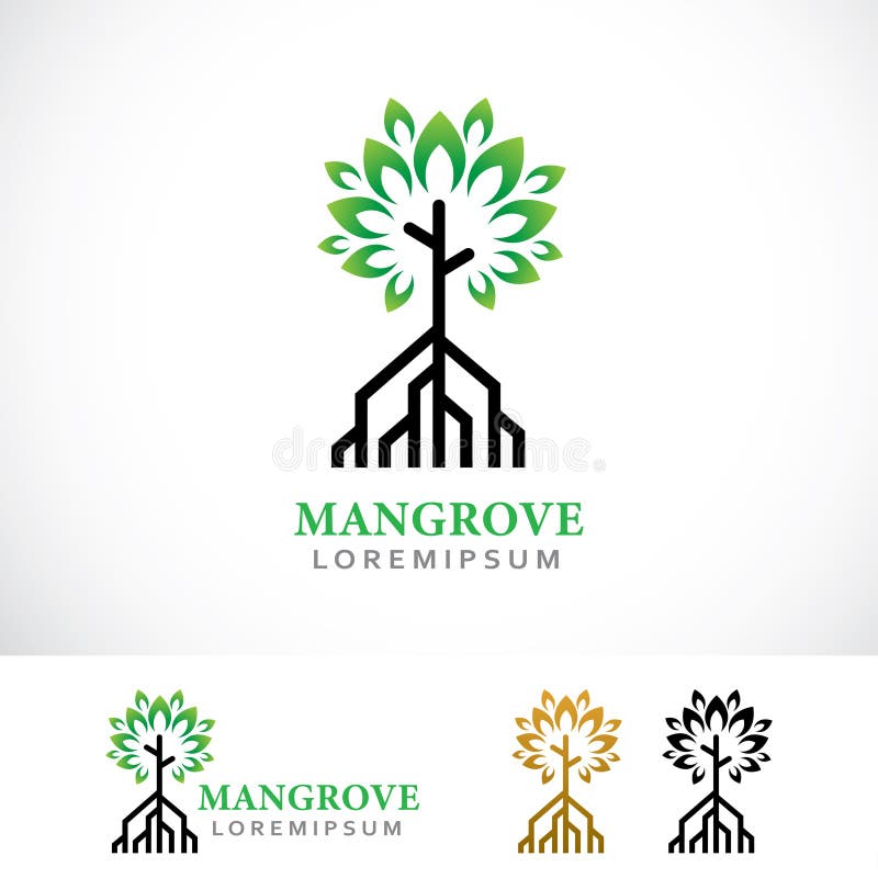 Mangrove Trees Logo Design Template Stock Vector - Illustration of logo ...