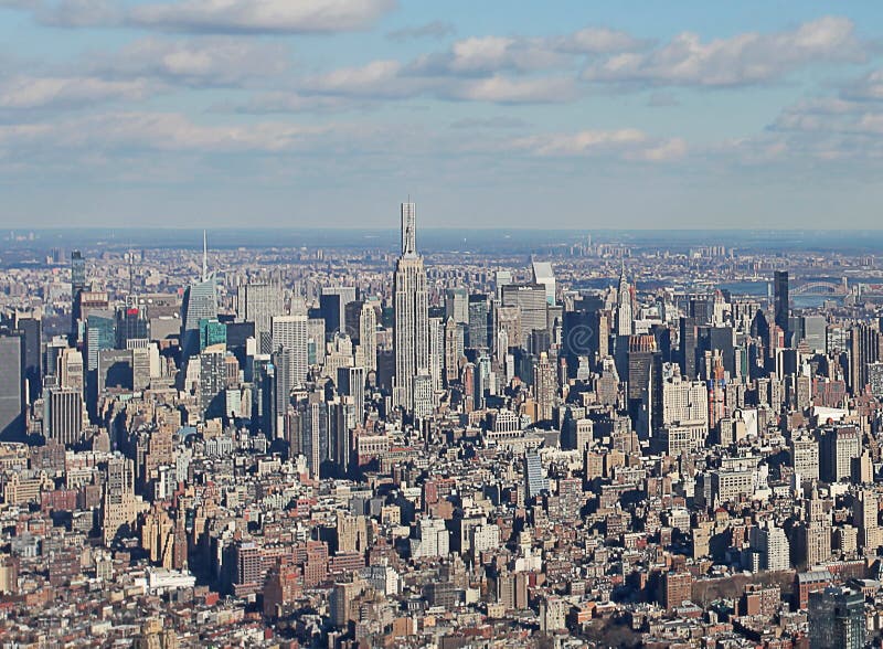 Manhattan from above, USA editorial stock photo. Image of south - 64194873