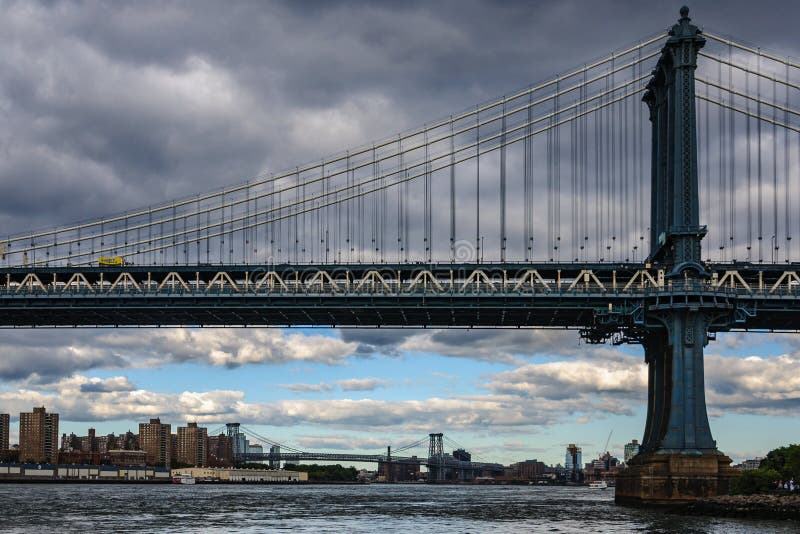 Manhattan Bridge in Brooklyn, New York, USA Stock Image - Image of ...