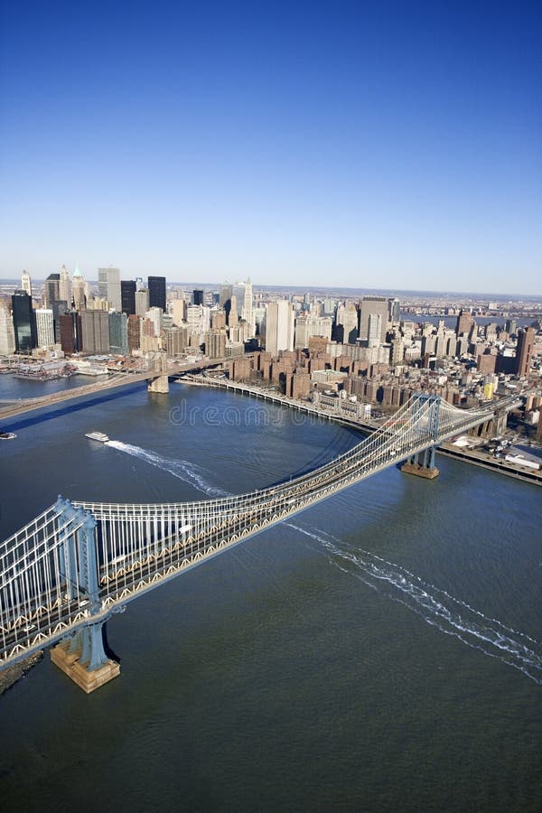 Manhattan Bridge, New York. Stock Image - Image of bridge, river: 3178405