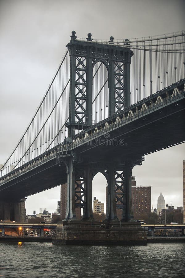 Manhattan Bridge stock photo. Image of graphic, panorama - 64467268
