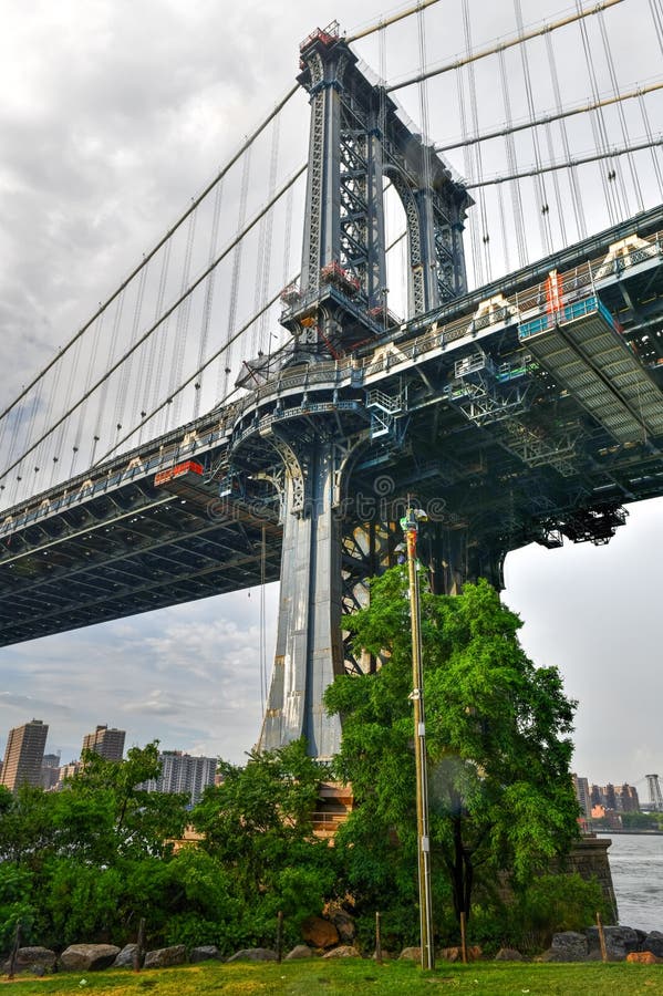 Manhattan Bridge Arch - New York, USA Stock Photo - Image of traffic ...