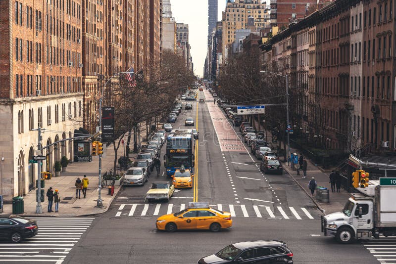 Manhattan City Streets from Above Editorial Image - Image of skyscraper ...