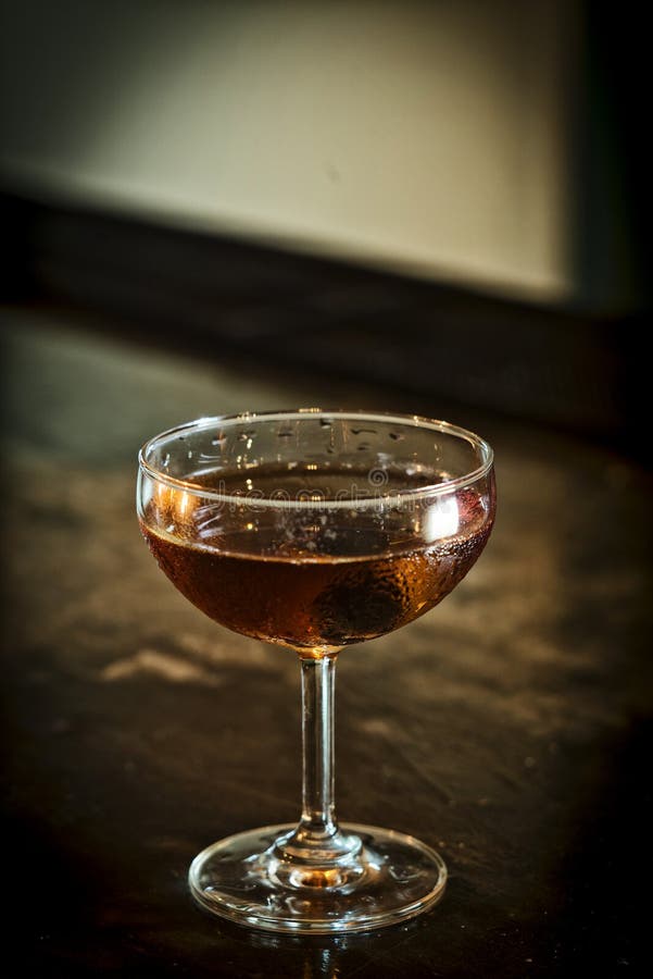 Manhattan Classic Whisky Cocktail Drink in Bar Stock Image - Image of ...
